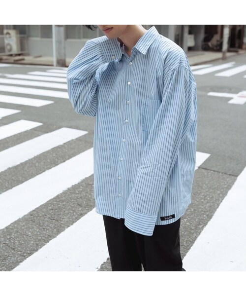 YohKi（ヨウキ）の「"Henkei " Back-open regular collar shirt (STRIPED)（シャツ/ブラウス ...