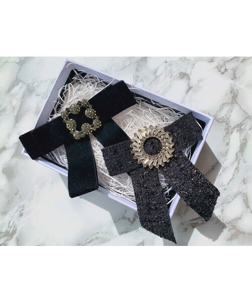 Handmade（ハンドメイド）の「bijou ribbon brooch（ブローチ/コサージュ）」 - WEAR