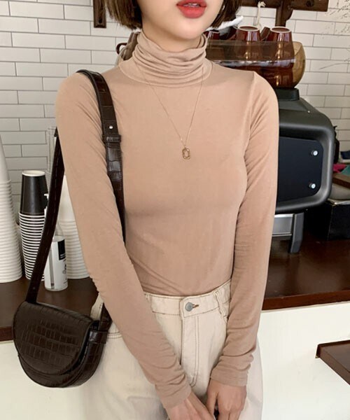 DHOLIC STYLE（ディーホリックスタイル）の「[66girls] ハイネックスリムTシャツ（Tシャツ/カットソー）」 - WEAR