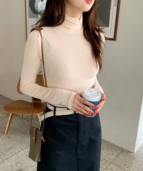 DHOLIC STYLE（ディーホリックスタイル）の「[66girls] ハイネックスリムTシャツ（Tシャツ/カットソー）」 - WEAR