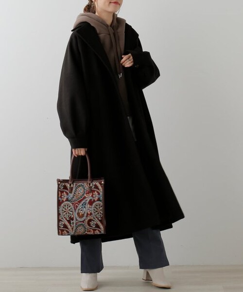 frames RAY CASSIN（フレームスレイカズン）の「【WEB限定】ニットメルトンボリュームスリーブロングコート（）」 - WEAR