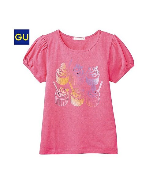 GU（ジーユー）の「（GU）GIRLSグラフィックT（カップケーキ・半袖）12（KIDS ⁄ GIRLSトップス）」 - WEAR