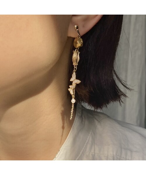 PRIMP（プリンプ）の「BUTTERFLY DESIGN EARRING（ピアス（両耳用））」 - WEAR