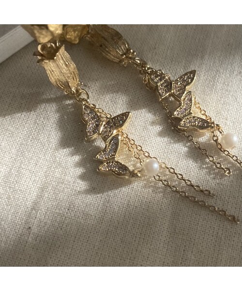 PRIMP（プリンプ）の「BUTTERFLY DESIGN EARRING（ピアス（両耳用））」 - WEAR