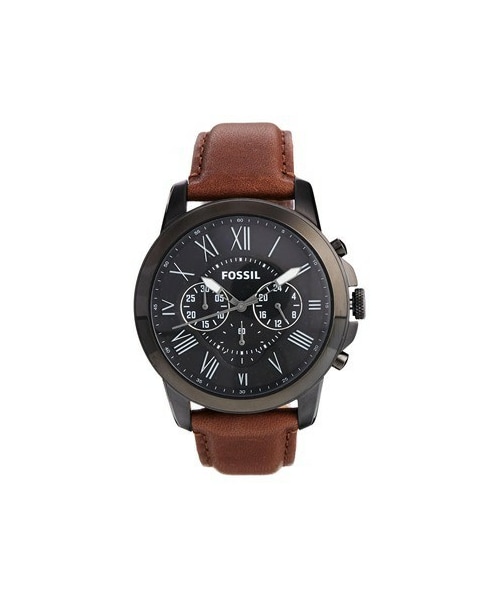FOSSIL（フォッシル）の「Fossil Grant Brown Leather Strap Chronograph Watch ...