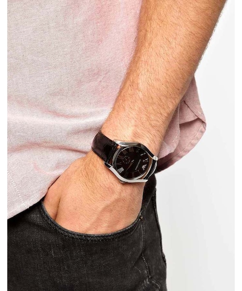 EMPORIO ARMANI（エンポリオアルマーニ）の「Emporio Armani AR0643 Leather Strap Watch ...