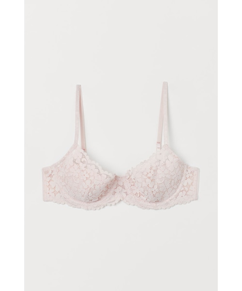 H&M（エイチ・アンド・エム）の「H&M - レースパッドワイヤーブラ - ピンク（ブラジャー）」 - WEAR