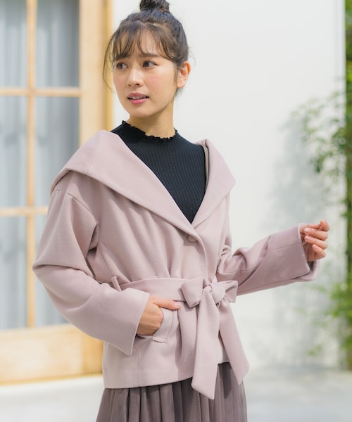 Rewde（ルゥデ）の「【7色展開】 ガウン風フーデットショートコート （0R06-10015）（その他アウター）」 - WEAR