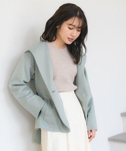 Rewde（ルゥデ）の「【7色展開】 ガウン風フーデットショートコート （0R06-10015）（その他アウター）」 - WEAR