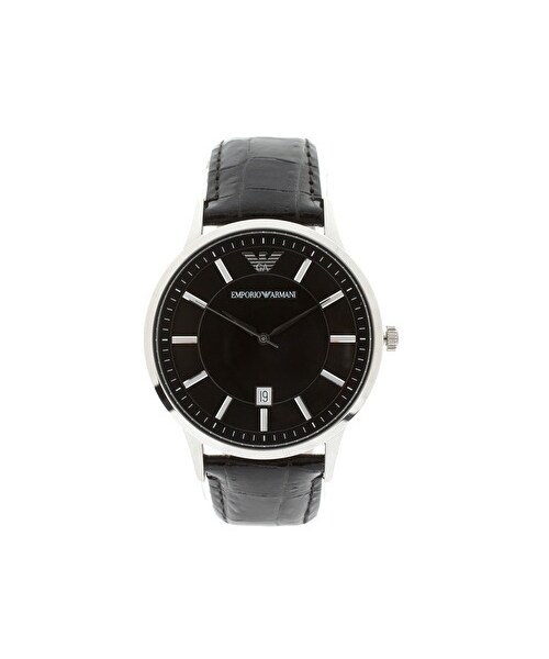Emporio Armani（エンポリオアルマーニ）の「Emporio Armani AR2411 Leather Watch - Black ...