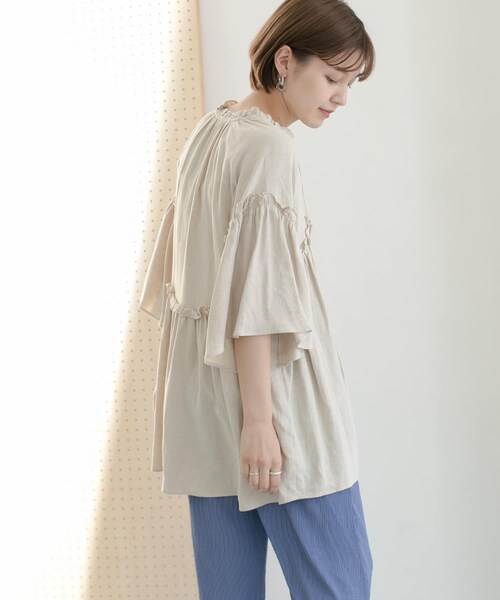KBF（ケイビーエフ）の「【WEB限定】リネンギャザーチュニック（）」 - WEAR
