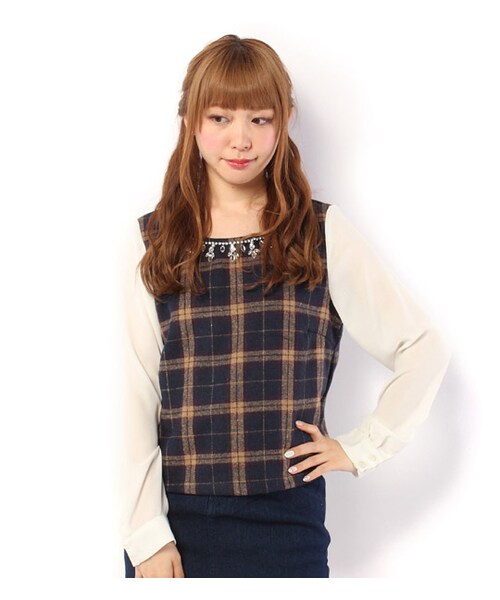 PAGEBOY（ページボーイ）の「ビジューデコレーション切り替えプルオーバー（）」 - WEAR