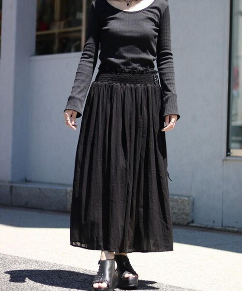 KMRii（ケムリ）の「【先行予約】【別注】KMRii/ケムリ/Lace up Long Skirt/RFL（）」 - WEAR