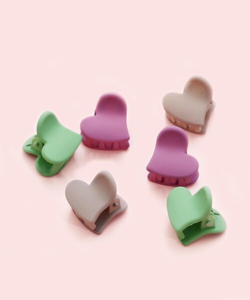 3coins（3coins）の「【ASOKO】ハートミニクリップ6個セット（バレッタ/ヘアクリップ）」 - WEAR