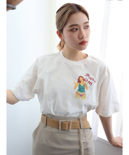 MURUA（ムルーア）の「【MURUA×NARI (LITTLE FUNNY FACE)】Love me Tシャツ（Tシャツ/カットソー）」 - WEAR