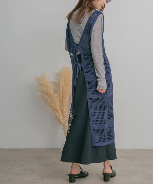 KBF（ケイビーエフ）の「マルチWAYメッシュ編みジレワンピース（）」 - WEAR