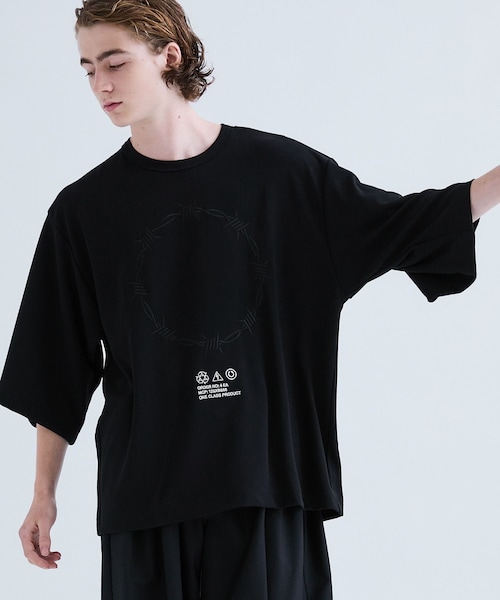SHAREEF（シャリーフ）の「STUDIOUS別注 BARBED WIRE GERORGETTE BIG TEE（Tシャツ/カットソー）」 - WEAR