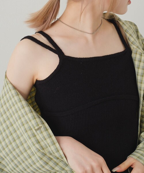 Kastane（カスタネ）の「【22SSカタログ掲載アイテム】2WAYニットキャミ（タンクトップ）」 - WEAR