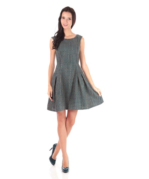 Dressabelle（-）の「Pleated Side Tweed Flare Dress（）」 - WEAR