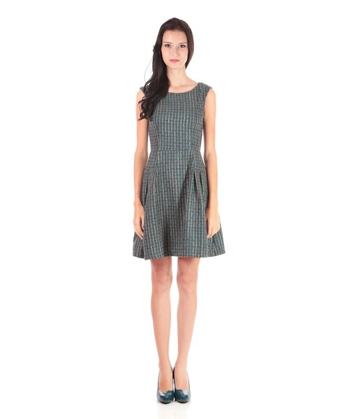 Dressabelle（-）の「Pleated Side Tweed Flare Dress（）」 - WEAR