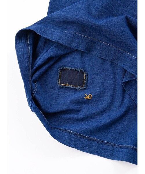 45R（フォーティファイブアール）の「ブルフラワープリントの908Tシャツ（インディゴ 濃）（）」 - WEAR