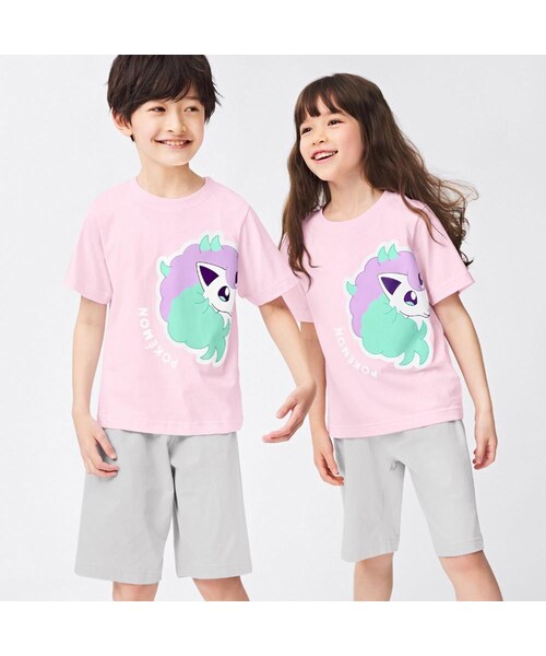 GU（ジーユー）の「KIDS(男女兼用)ラウンジセット(半袖&ショートパンツ) Pokemon 2（ガラルポニータ）（ラウンジウェア）」 - WEAR