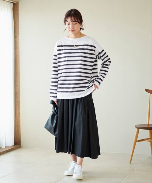 IENA（イエナ）の「SUVIN COTTON ボーダーBIGプルオーバー（）」 - WEAR