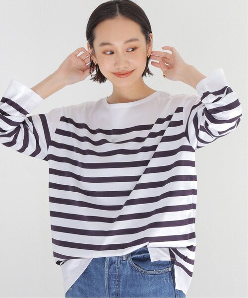 IENA（イエナ）の「SUVIN COTTON ボーダーBIGプルオーバー（）」 - WEAR