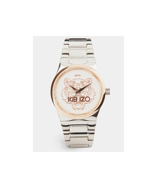 KENZO（ケンゾー）の「Kenzo Silver Tiger Head Watch - Silver（アナログ腕時計）」 - WEAR