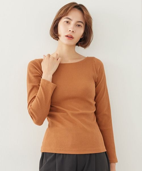 BAYFLOW（ベイフロー）の「ベストボディブラカップ付きリブロングスリーブ／NEW BASIC series（）」 - WEAR