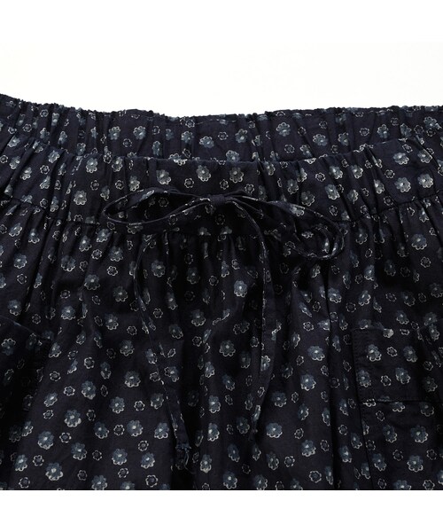 45R（フォーティファイブアール）の「もこもこ花プリントのスカート（インディゴ）（）」 - WEAR