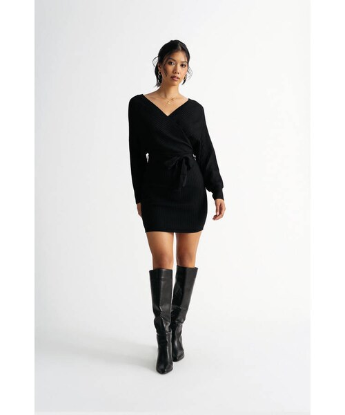 TOBI（-）の「Rachael Cream Wrap Tie Bodycon Sweater Dress（その他）」 - WEAR