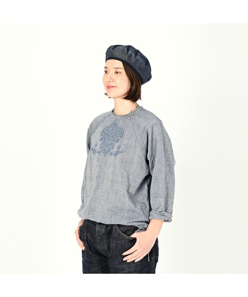 45R（フォーティファイブアール）の「藍ダンガリーインドカディdeTシャツ（）」 - WEAR