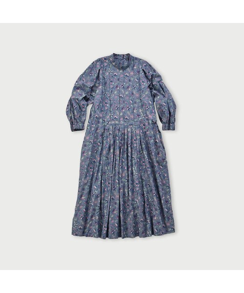 45r（フォーティファイブアール）の「ダンガリー春花プリントのドレス（ワンピース/ドレス）」 - WEAR