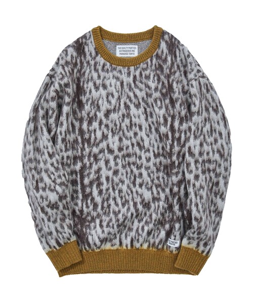 STUDIOUS SELECT（ステュディオスセレクト）の「LEOPARD MOHAIR CREW NECK SWEATER（ニット/セーター ...