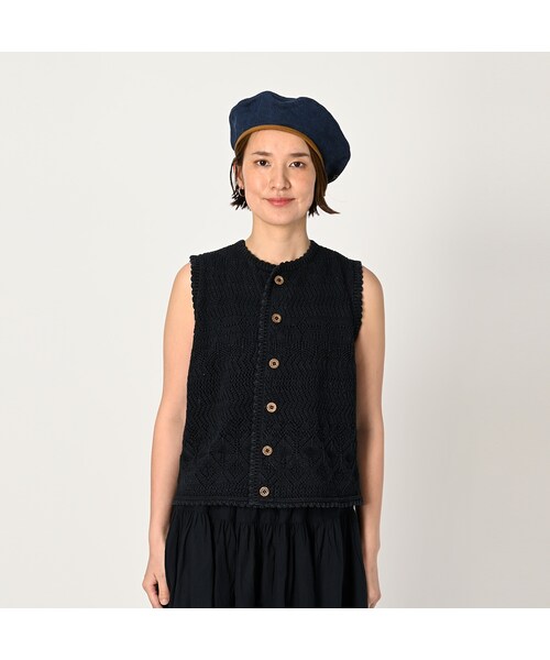 45R（フォーティファイブアール）の「レースdeニットのベスト（墨納戸）（）」 - WEAR