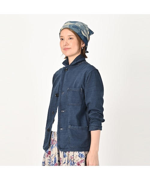 45R（フォーティファイブアール）の「でこぼこ天竺の908チロリアンカーディガン（インディゴ）（）」 - WEAR