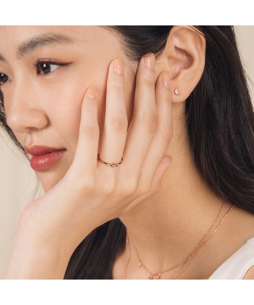 By Invite Only（バイインバイトオンリー）の「Rose Gold Selena Cubic Ring（）」 - WEAR