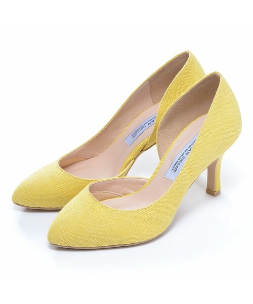 MAMIAN（マミアン）の「Almonds Toe Sidecut Linen Pumps（アーモンドトゥサイドカットリネンパンプス ...