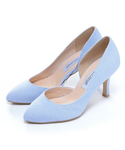 MAMIAN（マミアン）の「Almonds Toe Sidecut Linen Pumps（アーモンドトゥサイドカットリネンパンプス ...