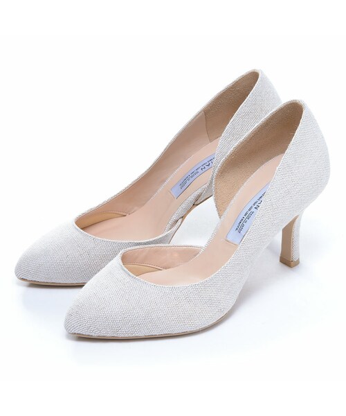 MAMIAN（マミアン）の「Almonds Toe Sidecut Linen Pumps（アーモンドトゥサイドカットリネンパンプス ...