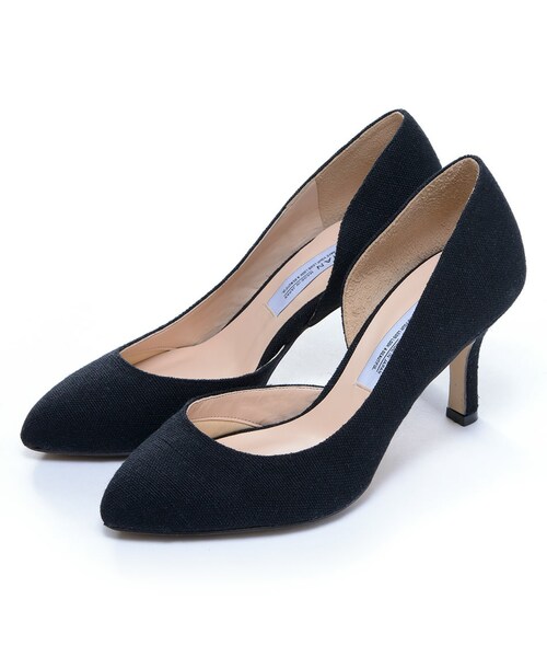 MAMIAN（マミアン）の「Almonds Toe Sidecut Linen Pumps（アーモンドトゥサイドカットリネンパンプス ...