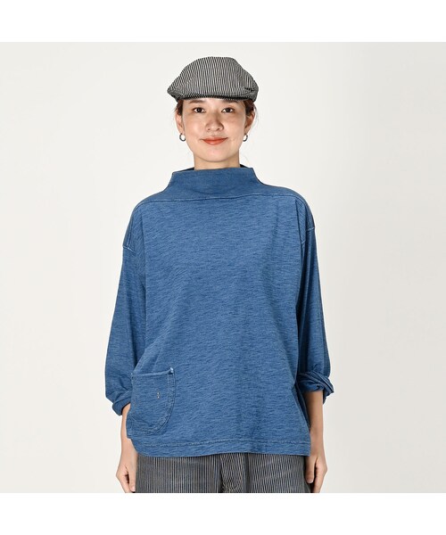 45R（フォーティファイブアール）の「度詰天竺の908馬モックTシャツ（インディゴ 重）（）」 - WEAR