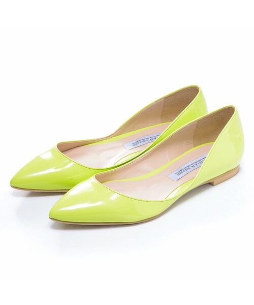 MAMIAN（マミアン）の「Pointedtoe Sidecut flat pumps（ポインテッドトゥサイドカットエナメルフラットパンプス ...
