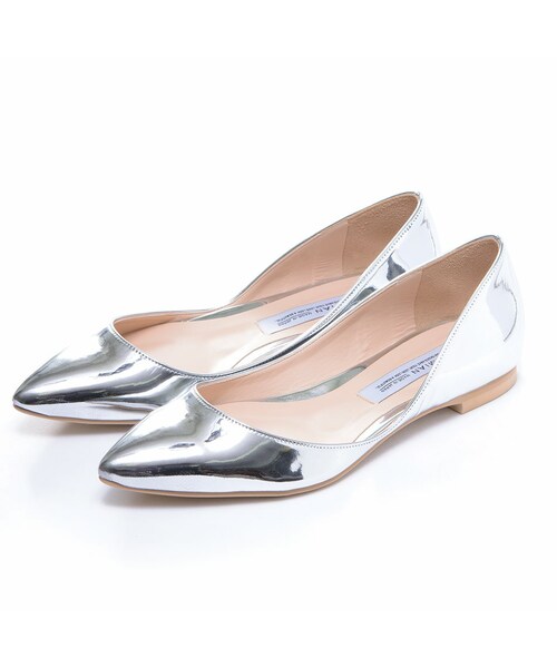 MAMIAN（マミアン）の「Pointedtoe Sidecut flat pumps（ポインテッドトゥサイドカットエナメルフラットパンプス ...