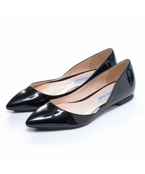 MAMIAN（マミアン）の「Pointedtoe Sidecut flat pumps（ポインテッドトゥサイドカットエナメルフラットパンプス ...