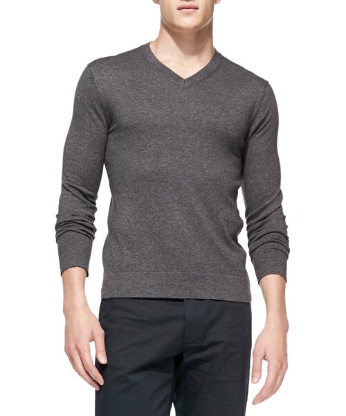 theory（セオリー）の「Theory Leiman V-Neck Cashcotton Sweater, Charcoal（ニット ...