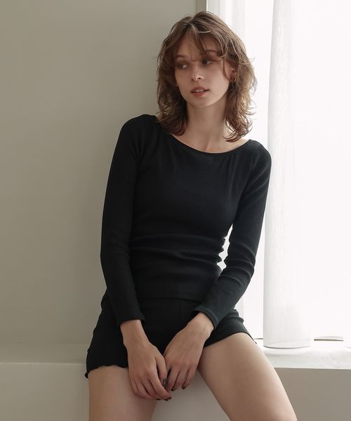 BAYFLOW（ベイフロー）の「ウォームジンジャー カップ付きリブロングスリーブ／NEW BASIC series（）」 - WEAR