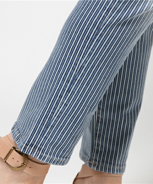 heliopole（エリオポール）の「true nyc クロップドストライプデニム（デニムパンツ）」 - WEAR