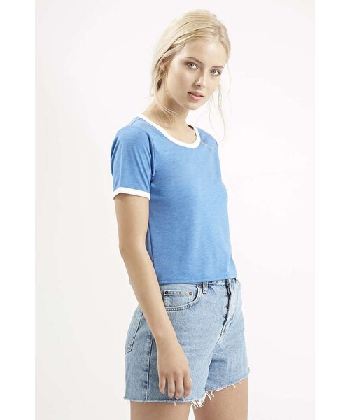 Topshop（トップショップ）の「Contrast trim tee（Tシャツ/カットソー）」 - WEAR